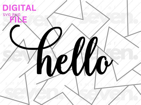 Simple Hello Svg Png File Script Font Front Door Decal Diy Farmhouse