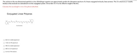 solved the solution to the one dimensional particle in a box