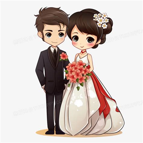 卡通婚礼新郎新娘免抠元素png图片素材下载 卡通png 熊猫办公