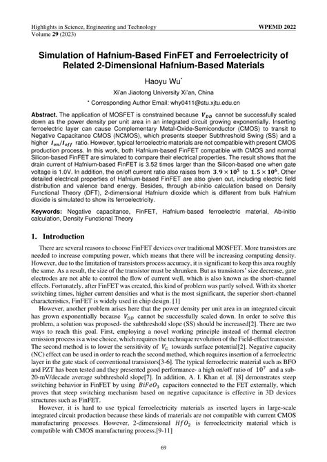 Pdf Simulation Of Hafnium Based Finfet And Ferroelectricity Of
