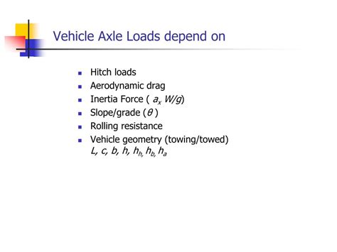 ppt vehicle axle loads depend on powerpoint presentation free