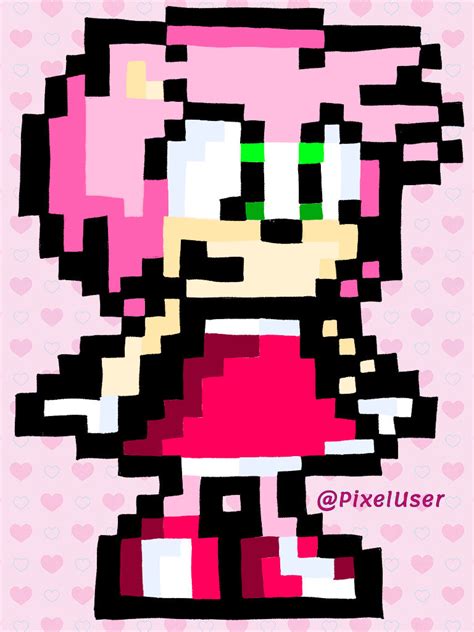 Pixel Amy Rose By Harleygt3art On Deviantart