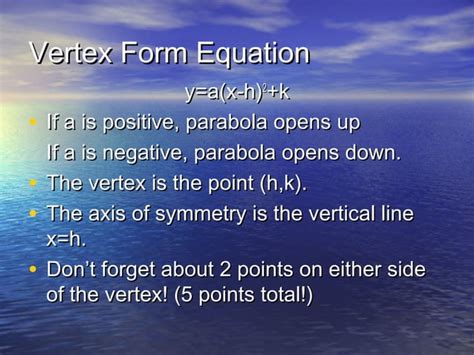 Vertex And Intercept Form PPT
