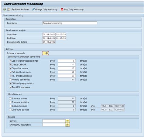 Snapshot Monitoring