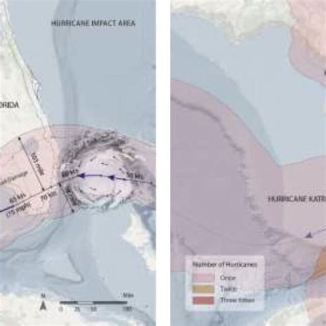 Hurricane Influence Left And Frequency Impact Right Areas