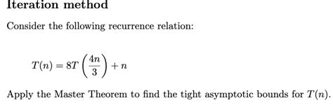 solved consider the following recurrence relation t n