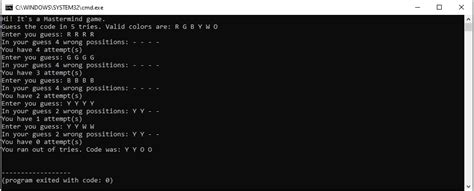 Github Atcx Uholnikovmastermindgame The Goal Of The Game Is To