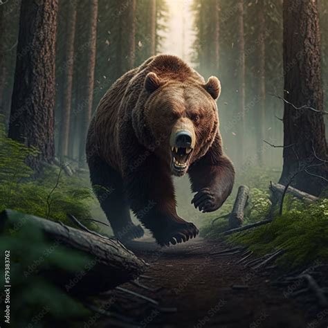Frightening And Terrifying Attack By A Grizzly Brown Bear He Runs