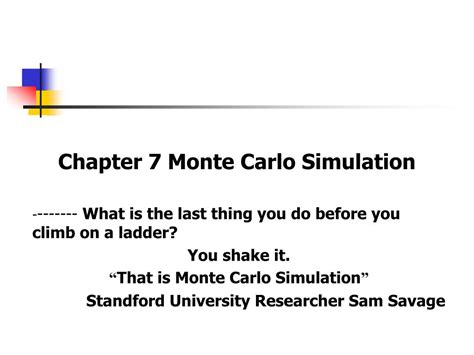 Ppt Chapter 7 Monte Carlo Simulation Powerpoint Presentation Free