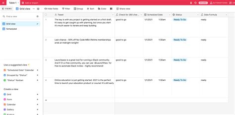 Schedule And Automate Tweets Like Buffer With Airtable No Code Mba