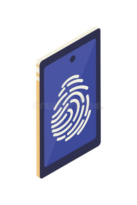 Cyber Security Phone Fingerprint Stock Illustration Illustration Of