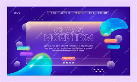 Premium Vector Gradient Glassmorphism Effect Landing Page