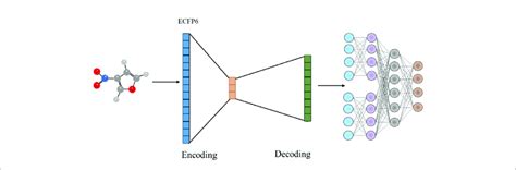 flow chart of autoencoder combined with molecular fingerprint