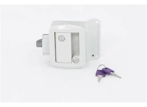 RV Entry Door Locking Latch Kit White Four Corners Rv