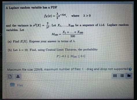 Solved A Laplace Random Variable Has A Pdf X0 Fxx C Del
