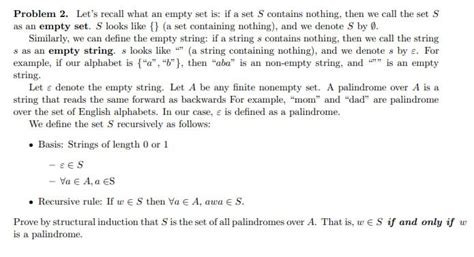 Solved Problem Let S Recall What An Empty Set Is If A Chegg