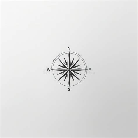 A Simple Minimalist Compass Rose Icon With Clear Lines Against A White