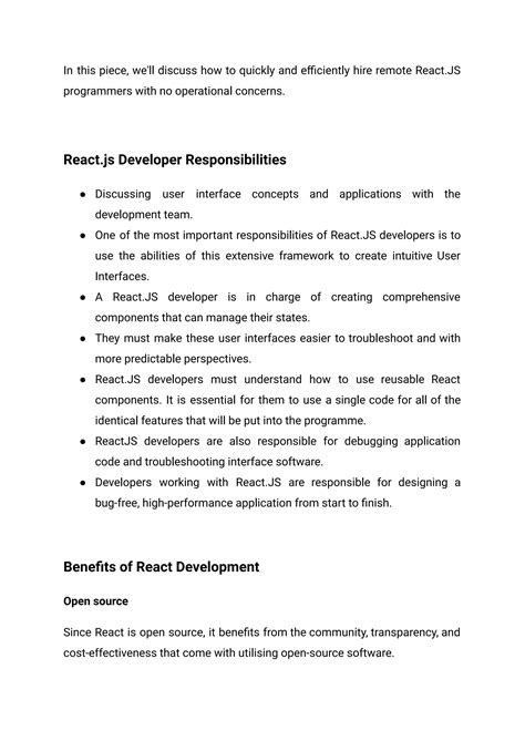 Hiring Remote Reactjs Developer Key Factors To Consider Pdf
