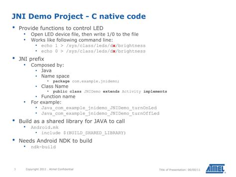 Ppt At91sam Jni Demo Project Introduction Powerpoint Presentation Free Download Id2448678