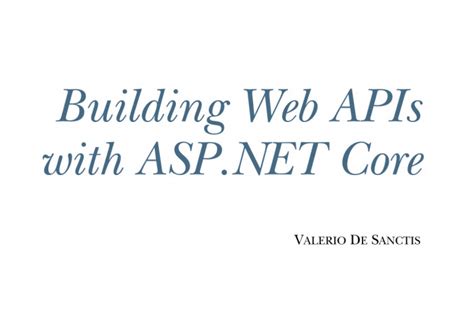 Building Web Apis With Aspnet Corepdf Free Ebooks Download
