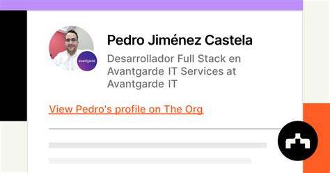 pedro jiménez castela desarrollador full stack en avantgarde it