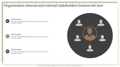 organization internal and external stakeholders framework icon ppt