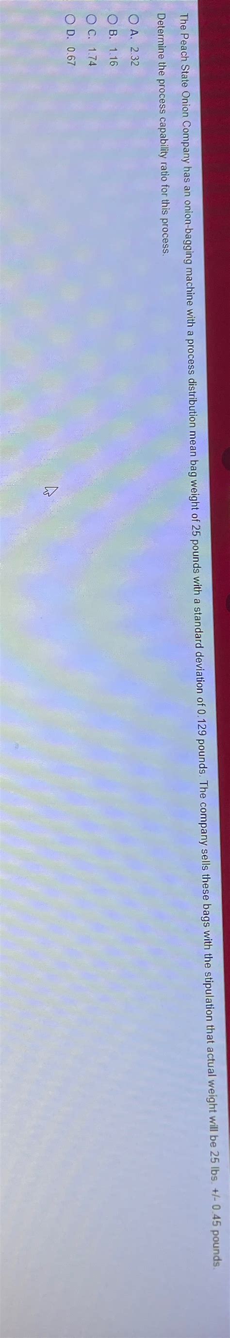 Solved Determine The Process Capability Ratio For This Chegg