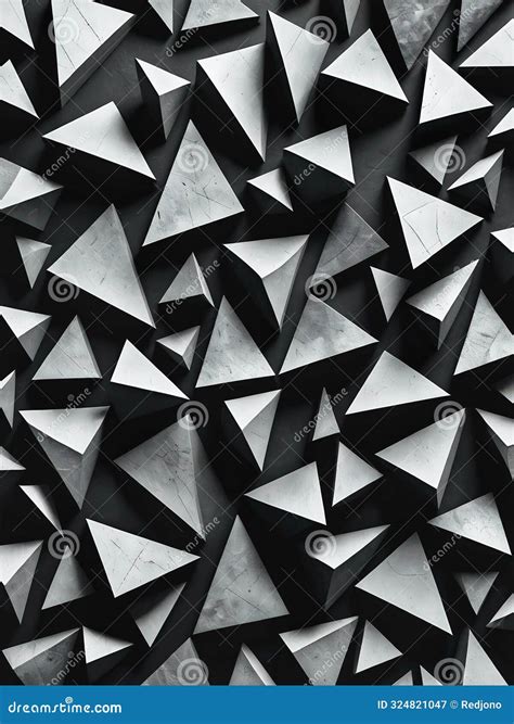 Abstract Texture Of Grey Triangles Metallic Surface For Background Design Stock Illustration