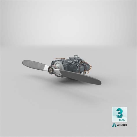 Piston Aero Engine 3d Model 129 Gltf Obj Ma Max Upk