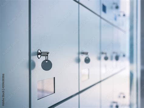 Lockers With Key In Locker Room Safety System Public Building Stock Photo Adobe Stock