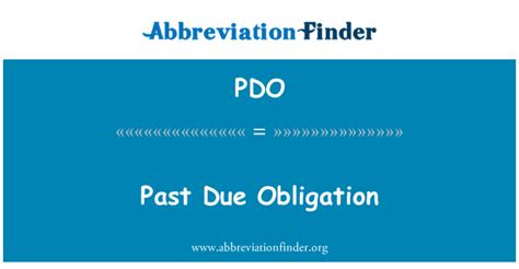 Pdo 定义 过去的应有义务 Past Due Obligation