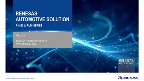 Pdf Renesas Automotive Solution · Renesas Is Fully Committed To Functional Safety Standards To