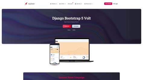 django volt dashboard starter index