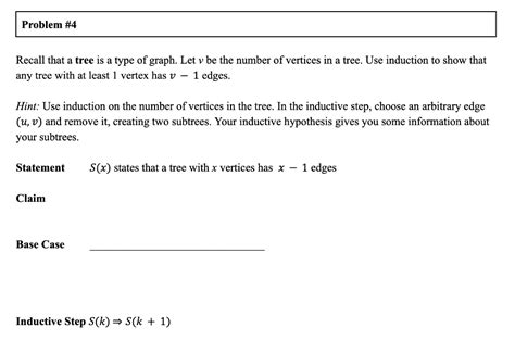 Solved Recall That A Tree Is A Type Of Graph Let V Be The Chegg