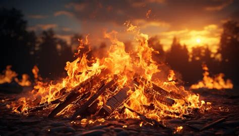 Premium Ai Image Flame Igniting Nature Beauty Burning Bright In