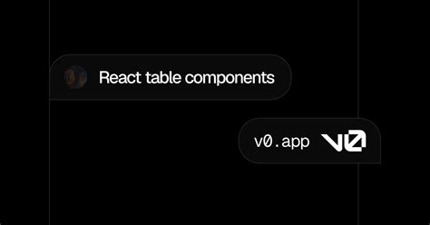 React Table Components V0 By Vercel