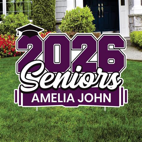 Personalized 2026 Seniors Yard Sign Name And School Name Graduation Law