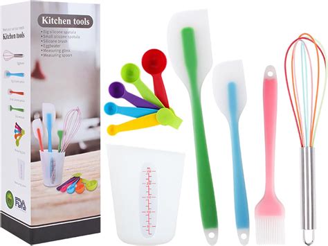 Silicone Spatulas Set 6 Piece Baking Utensils Silicone