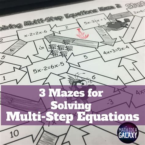 Solving Multi Step Equations Math Maze Level 3 Answer Key Tessshebaylo