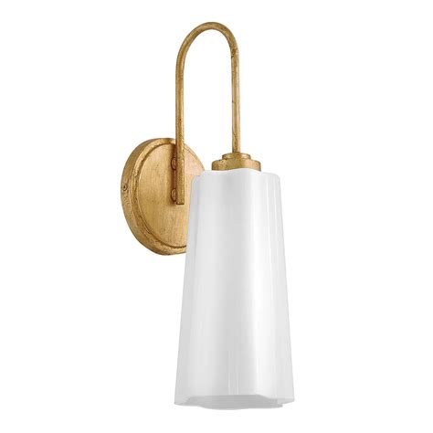 Connie Wall Sconce 17 Rustic Brass With Opal Glass