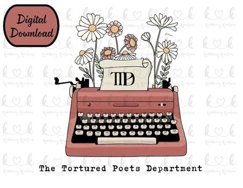 Ttpd Typewriter Png Ttpd Png Swiftie Png Taylor Swift Png Floral Png Poetry Png Sublimation