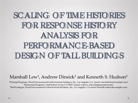 Pdf Scaling Of Time Histories For Response History Analysis For