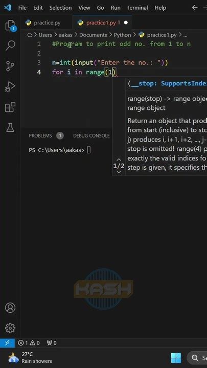 Print Odd Number In Python Python Kash Youtube