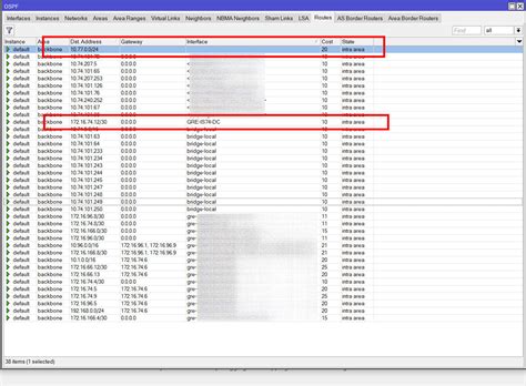 ospf route not adding to main route table forwarding protocols