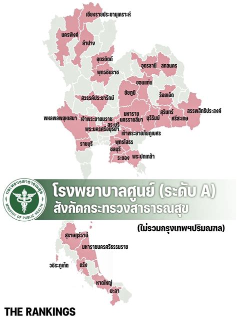 The Rankings โรงพยาบาลศูนย์ ระดับ A ต่างจังหวัดทุกภูมิภาค ไม่รวมปริมณฑล รพ หาดใหญ่ แห่ง