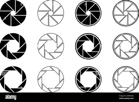 Camera Shutter Icon Set Lens Aperture Vector Illustration Stock Camera Shutter Icon Set Lens Aperture Vector Illustration Stock