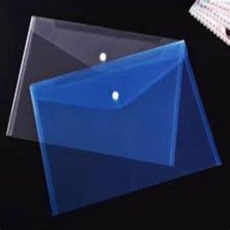 Polypropylene Blue Button File Folder For School Paper Size Multiple