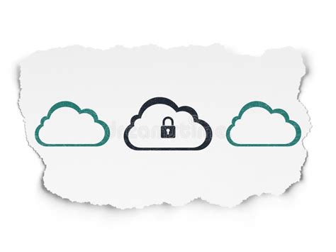 Cloud Computing Concept Cloud With Padlock Icon Stock Illustration Illustration Of Network