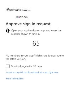 Number Matching For Multi Factor Authentication MFA ITech The University Of Southern