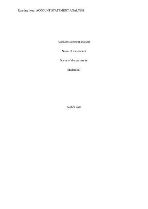Account Statement Analysis Desklib